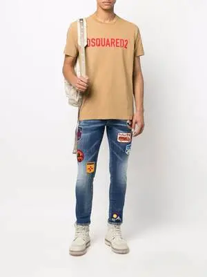 Dsquared2 Logo-print Short-sleeve T-shirt - Neutrals