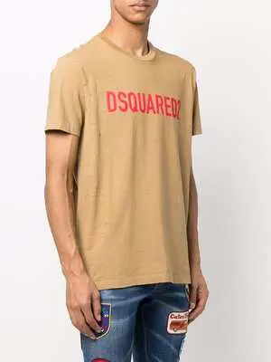 Dsquared2 Logo-print Short-sleeve T-shirt - Neutrals