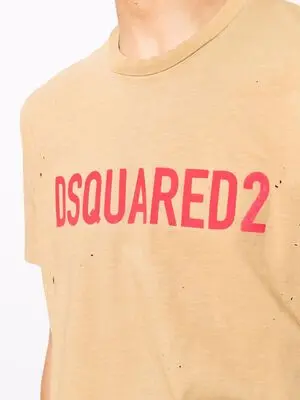Dsquared2 Logo-print Short-sleeve T-shirt - Neutrals