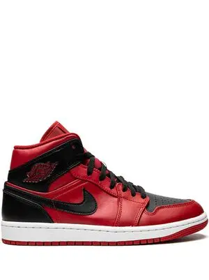 JORDAN 1 Mid Reverse Bred Sneakers - Black
