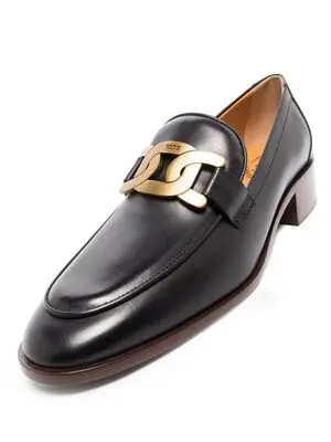 TOD'S Chain-link Detail Loafers - Black
