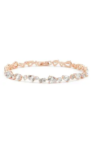 Nadri Ava Line Bracelet - Rose Gold