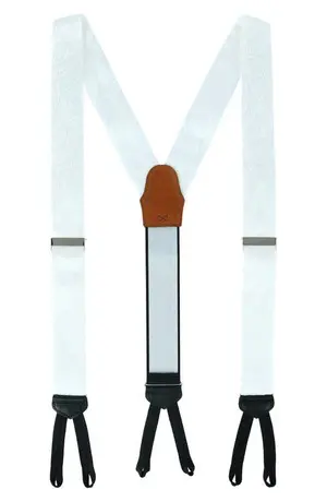 Trafalgar Banbury Paisley Suspenders - White