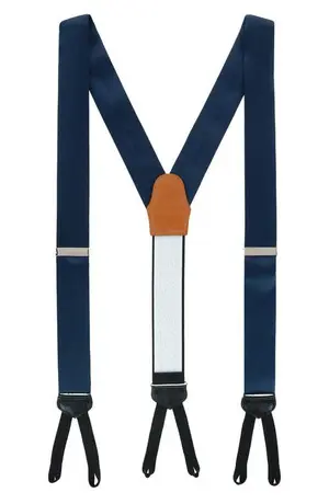 Trafalgar Sutton Silk Suspenders - Navy