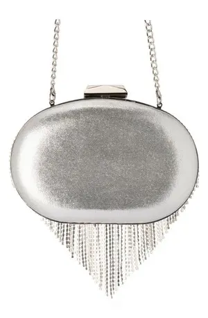 OLGA BERG Bria Crystal Fringe Clutch