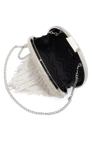 OLGA BERG Bria Crystal Fringe Clutch