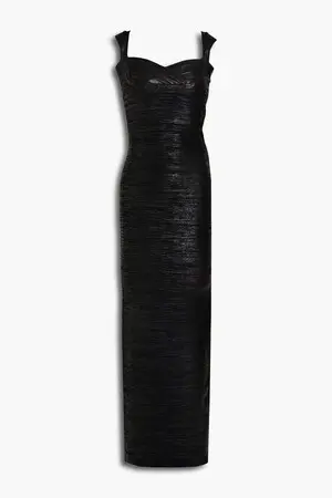 Herve Leger Metallic Bandage Gown - Black