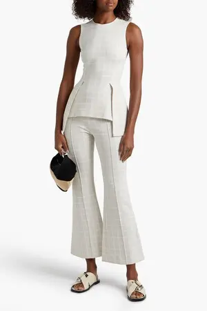 Rosetta Getty Checked Cady Flared Pants