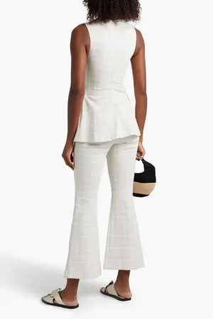 Rosetta Getty Checked Cady Flared Pants
