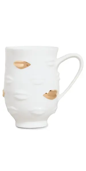 Jonathan Adler Gilded Muse Gala Mug - White