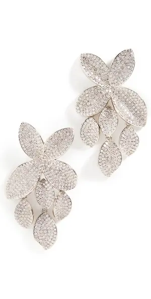 Shashi Pave Flower Drop Earrings