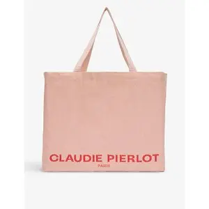 Claudie Pierlot Logo-print Cotton-blend Tote Bag - Roses