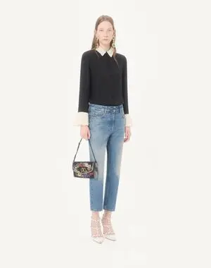 Valentino Garavani Georgette Blouse - Black/ivory