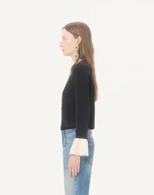 Valentino Garavani Georgette Blouse - Black/ivory