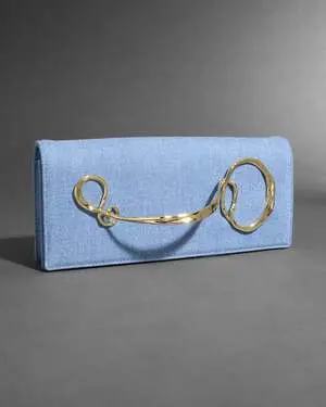 Alexis Bittar Twisted Side Handle Clutch Purse - Gold