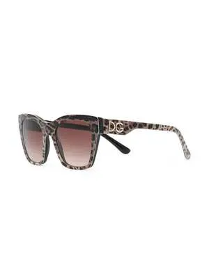 Dolce & Gabbana Animal-print Square-frame Sunglasses