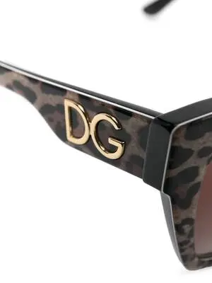 Dolce & Gabbana Animal-print Square-frame Sunglasses