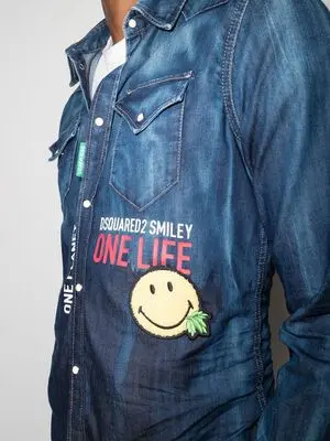 Dsquared2 Logo-print Detail Denim Shirt