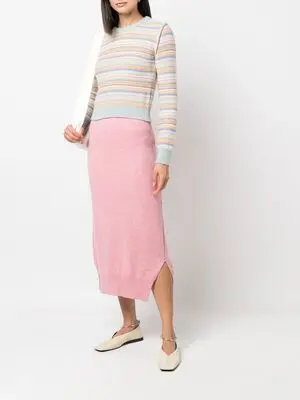 BARRIE High-waisted Knit Skirt - Pink