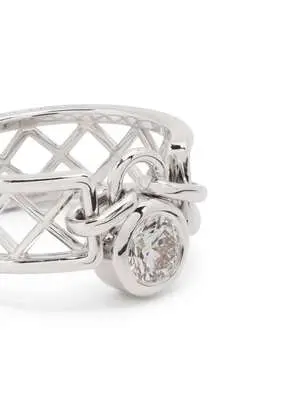 COURBET 18kt Recycled White Gold Diamond Ring - Silver