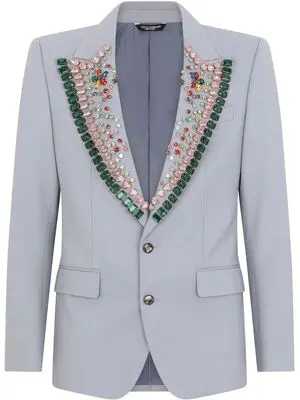 Dolce & Gabbana Sicilia-fit Embellished Single-breasted Blazer - Blue