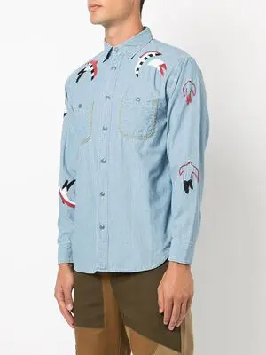 Kapital Swallow-embroidered Work Shirt
