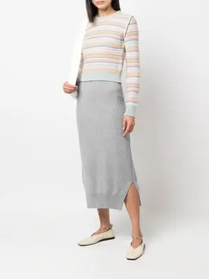 BARRIE High-waisted Knit Skirt - Grey