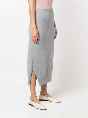 BARRIE High-waisted Knit Skirt - Grey