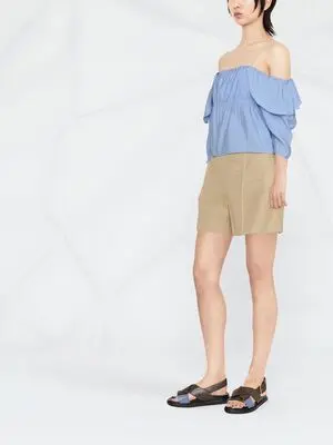 Vince Cold-shoulder Ruffle Blouse