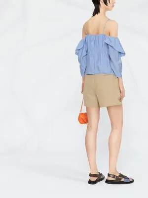 Vince Sculptural Panama Shorts - Neutrals