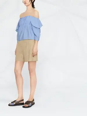 Vince Sculptural Panama Shorts - Neutrals