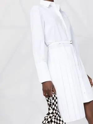Off-White Slogan-print Shirt Dress - White