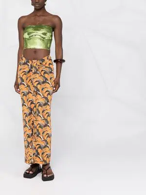 Rabanne Printed Ruched Skirt
