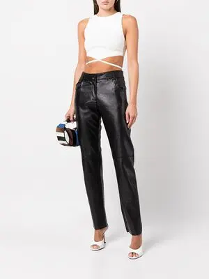 Alice + Olivia Latia Sleeveless Crop Tank Top - White