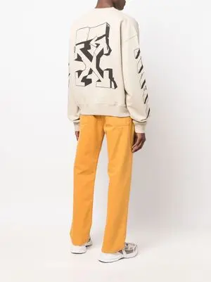 Off-White Graffiti Print Crew-neck Sweatshirt