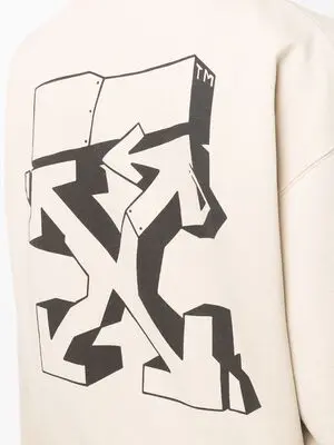 Off-White Graffiti Print Crew-neck Sweatshirt