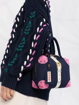 Marni Jacquard-pattern Tote Bag