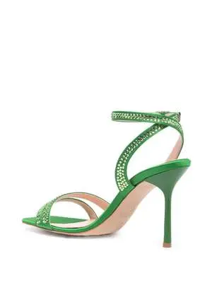 Liu Jo Crystal-embellished Leather Sandals - Green
