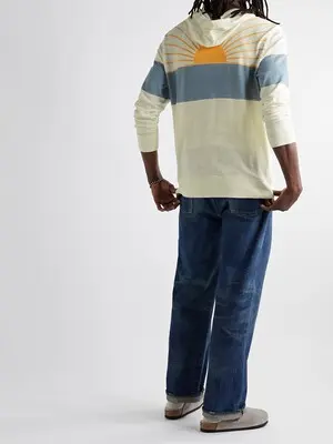 Faherty Brand Sunray Printed Slub Organic Cotton-jersey Hoodie S