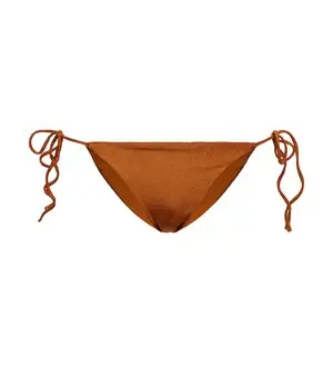 Jade Swim Ties Bikini Bottom - Brown