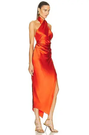 THE SEI For Cross Wrap Halter Dress In Teal