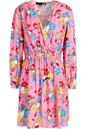 Moschino Floral-print Mini Dress - Pink