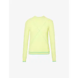 Bottega Veneta Logo-embroidered Slim-fit Woven Jumper Acid Kiwi