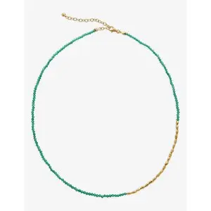 Monica Vinader 18ct Yellow Gold-plated Vermeil Sterling Silver And Onyx Necklace - Green