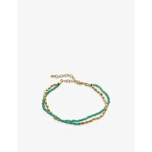 Monica Vinader 18ct Yellow Gold-plated Vermeil Sterling Silver And Onyx Bracelet - Green