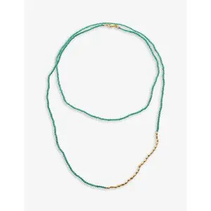 Monica Vinader Mini Nugget Onyx Necklace - Green