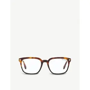 TOM FORD Tortoiseshell Rectangle Eyeglasses - Brown