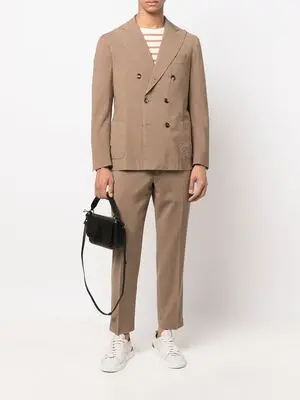 DELL'OGLIO Double-breasted Wool Suit - Neutrals