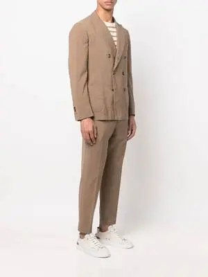 DELL'OGLIO Double-breasted Wool Suit - Neutrals