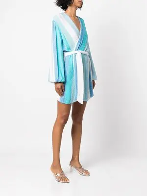 Retrofete Gabrielle Striped Wrap Dress - Multicolour